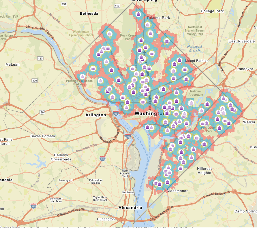School Mapping for Washington, DC. | Spatialnode
